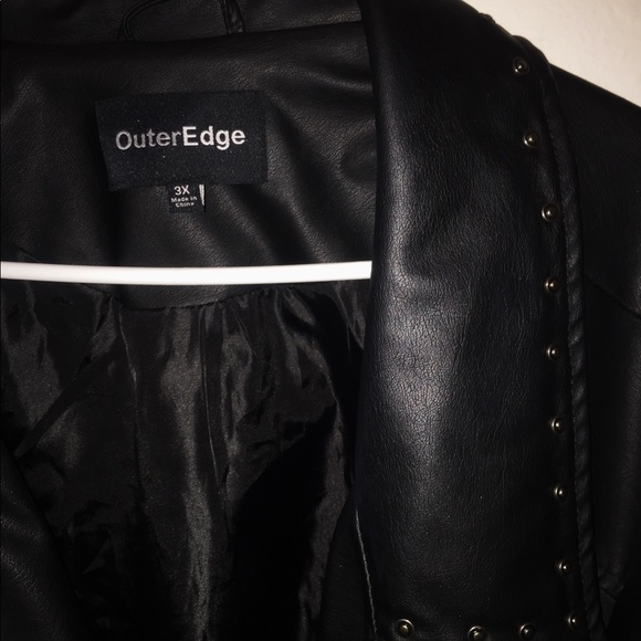 Outer Edge | Jackets & Coats | Black Faux Leather Jacket | Poshmark